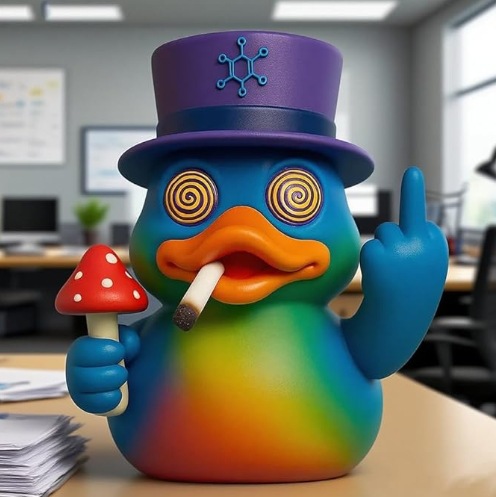 跨境新款Middle Finger Psychedelic Duck中指迷幻鸭创意雕像摆件-阿里巴巴