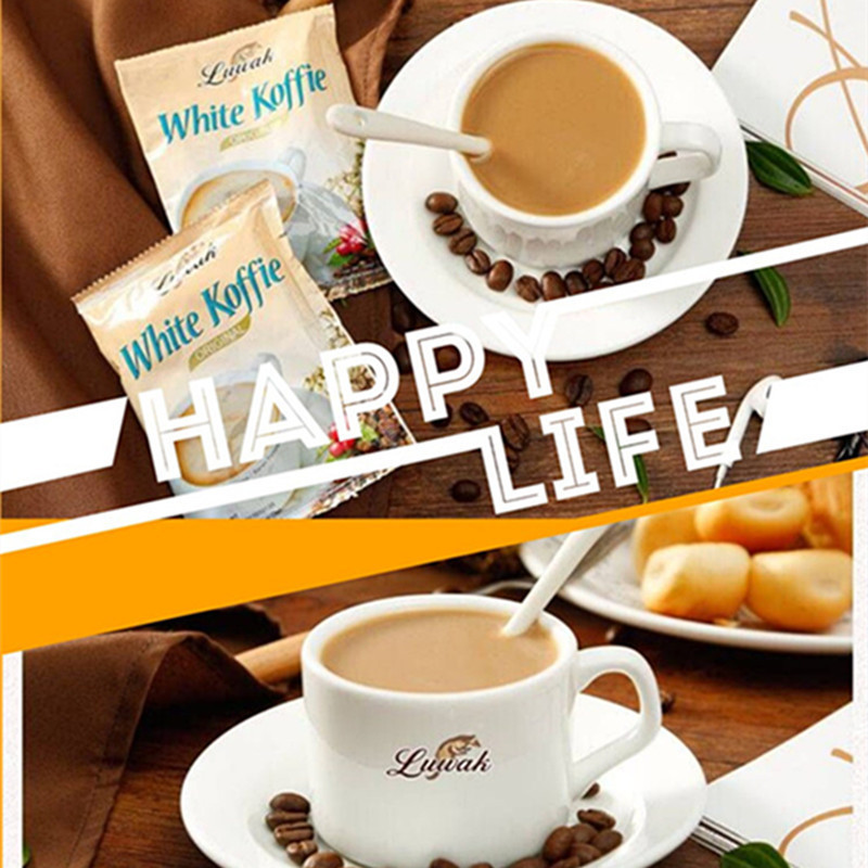 luwak印尼咖啡进口猫屎咖啡原味三合一速溶提神香浓白咖啡粉200克-阿里巴巴