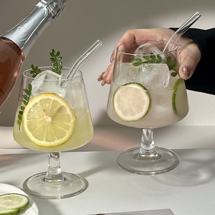 矮脚咖啡杯饮料杯网红玻璃杯白兰地杯酒杯inschic苏打餐厅简约冰-阿里巴巴