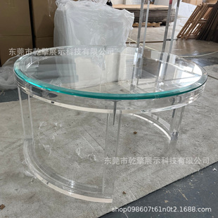 亚克力透明茶几现代简约家具客厅书桌北欧圆形悬浮餐桌设计师桌子-阿里巴巴