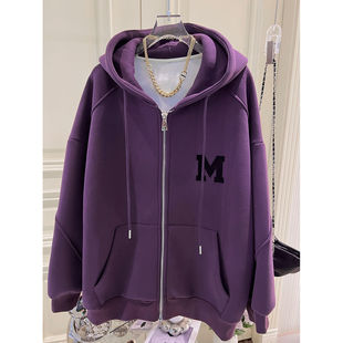 大码胖mm2-300斤慵懒风刺绣开衫连帽卫衣女秋冬宽松加绒外套ins潮-阿里巴巴