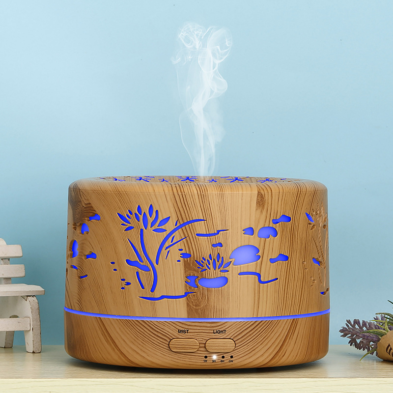 Light colored pattern hollowed out aromatherapy machine, seven color ...