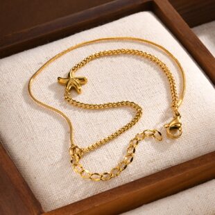 INS不锈钢海星双层叠戴手链女士18K金色 泉溪水饰品 BR-2087-阿里巴巴