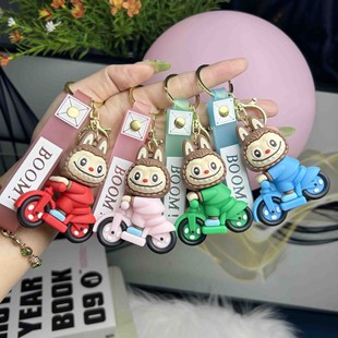 LABUBU钥匙扣骑车拉布布可爱小绵羊公仔钥匙链包包挂饰礼品小挂件-阿里巴巴
