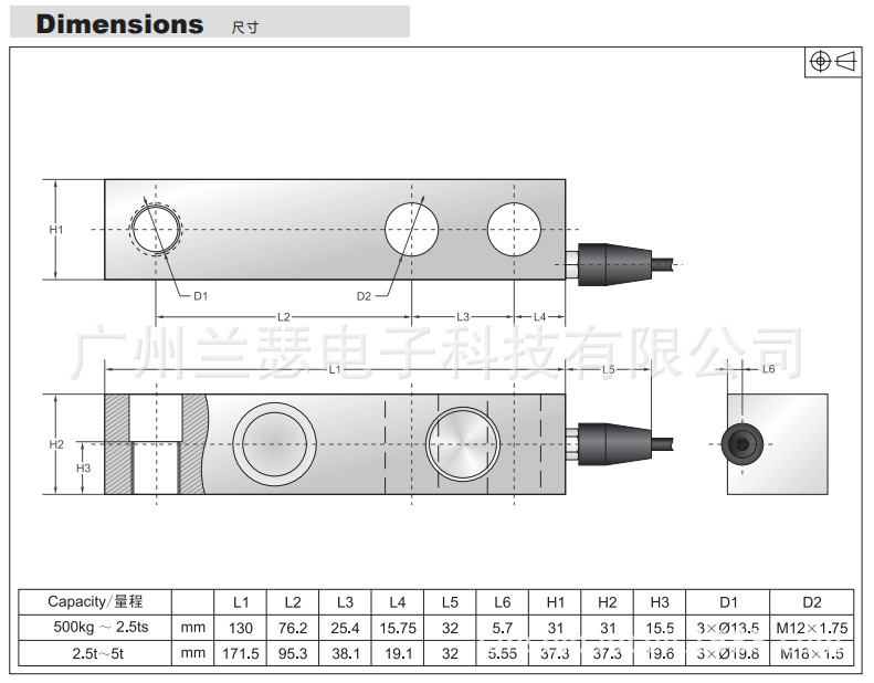 传力现货SBS-2.5t悬臂梁式称重传感器 SBS-2500kg美国Transcell-阿里巴巴