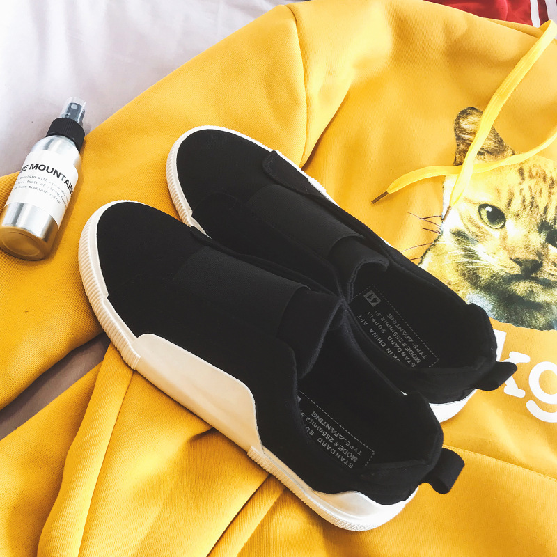 AFANTING男新款帆布鞋男鞋韩版一脚蹬懒人鞋潮流百搭鞋休闲鞋YS04-阿里巴巴