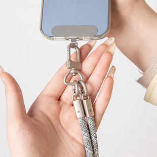 新款高质量手机斜跨绳高端编制手机壳挂绳手腕挂脖背夹吊绳-阿里巴巴