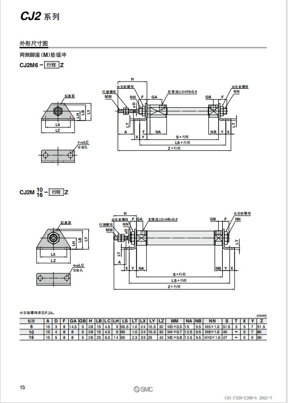 SMC标准气缸CDJ2B CJ2B10-5/10/20/25/30/40/50/60/75/100Z-B-A-阿里巴巴