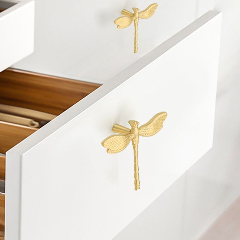Brass Dragonfly handle French cream style cute creative ins Nordic ...
