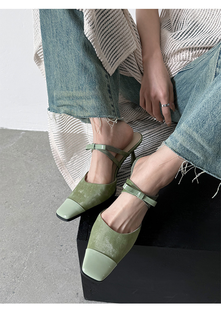 CHIKO Zaniyah Square Toe Stiletto Clogs/Mules Shoes