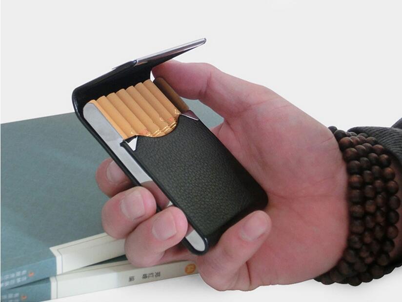 超薄控烟7支装烟盒皮质烟包男士粗烟收纳盒磁扣翻盖便携时尚个性-阿里巴巴