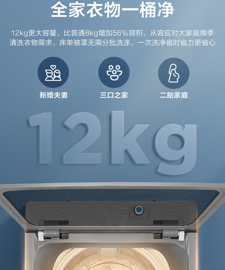 美/的集团旗下小.天鹅TB120-1808B 12KG大容量免清洗波轮洗衣机-阿里巴巴