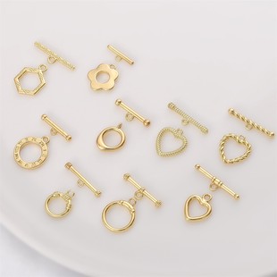 保色14K包金爱心圆形六边形OT扣手工diy饰品配件手链项链连接扣头-阿里巴巴