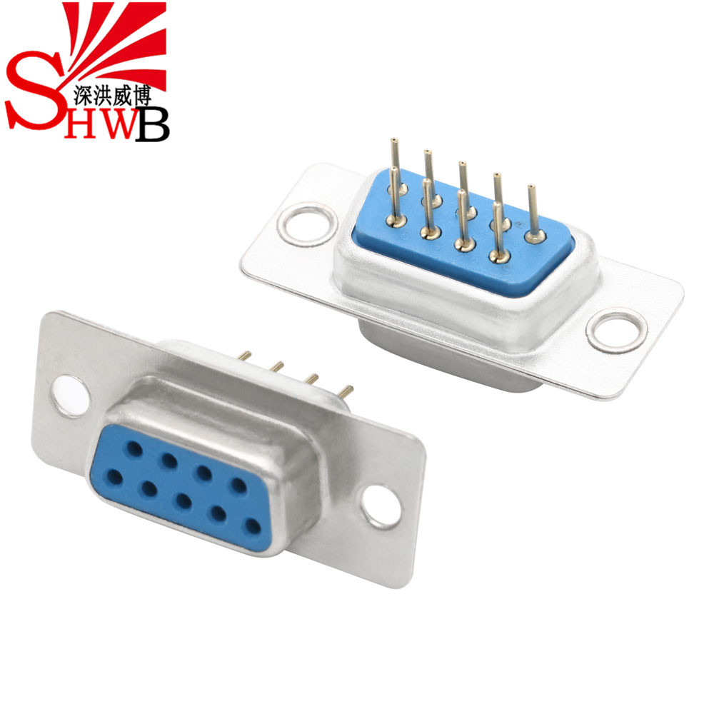 DP9P母头焊板式DB9 串口9孔立式180度直插串口连接器-阿里巴巴