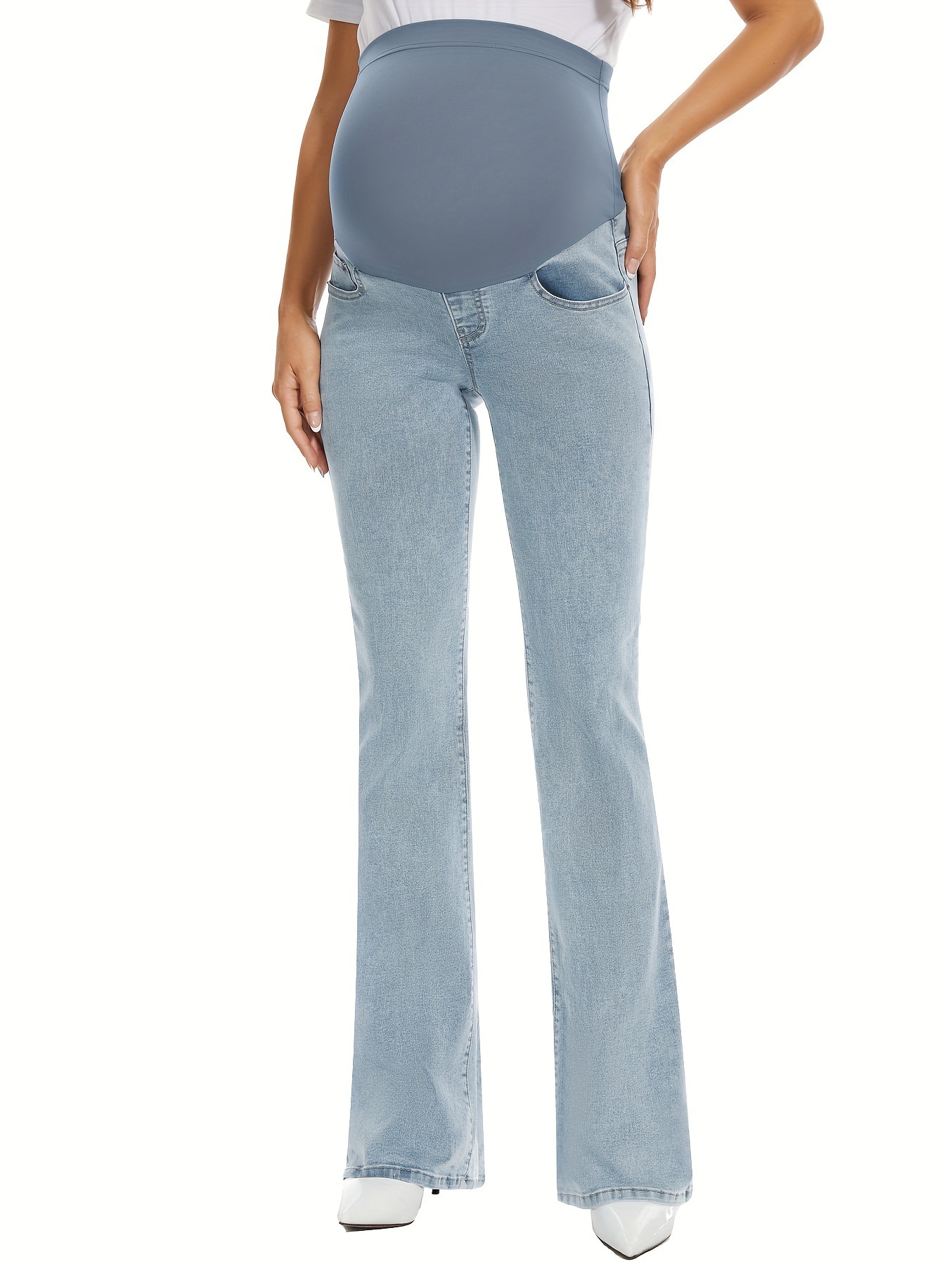 Stretch Bell Bottoms Flare Denim Women's Maternity Bootcut-阿里巴巴