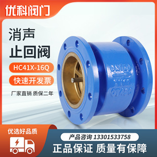 消声止回阀 HC41X不锈钢芯法兰单向逆止阀 碳钢球墨铸铁供应DN100-阿里巴巴
