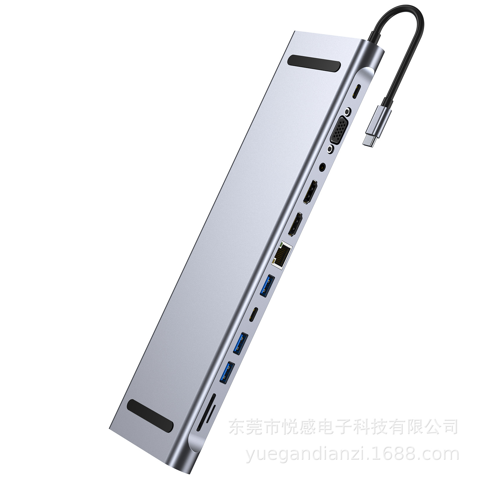 跨境双高清MST拓展坞USB HUB笔记本多屏异显十二合一typec扩展坞-阿里巴巴