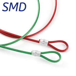 ll304不锈钢晾衣晒被绳锁自行车电动车防盗包胶钢丝绳铝套压制挂-阿里巴巴