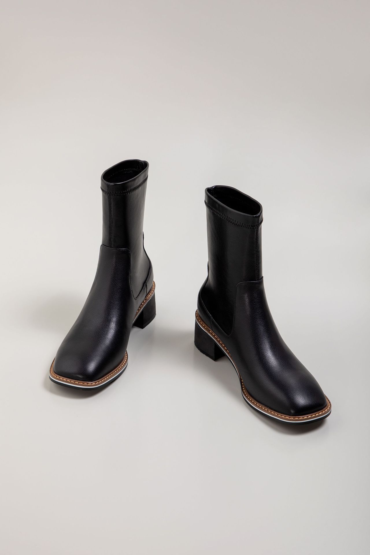 Chiko Square Toe Block Heels Boots