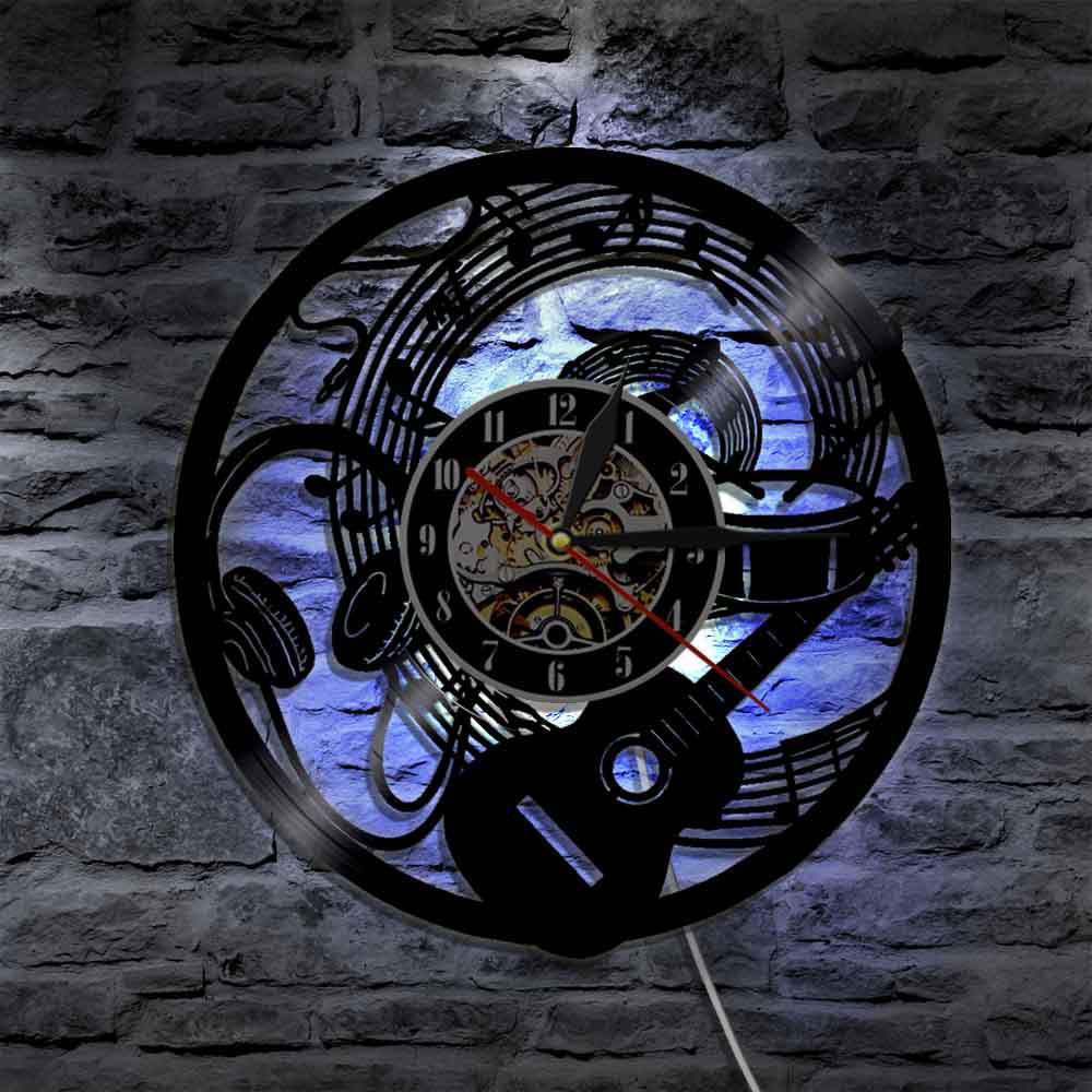 吉他挂钟古典吉他手乙烯基唱片 摇滚乐音乐爱好者工作室 装饰礼品-阿里巴巴