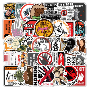 54张hands off不要插手贴纸跨境热卖卡通警示禁止标志防水贴贴纸-阿里巴巴
