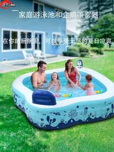源厂定制全尺寸家庭充气泳池 适合成人儿童户外后院泳池带靠背-阿里巴巴
