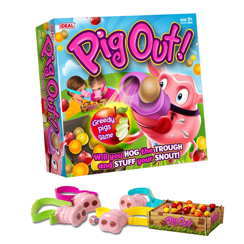 跨境热销贪婪的猪pig out game搞笑的动作棋盘淘汰比赛猪鼻子游戏-阿里巴巴