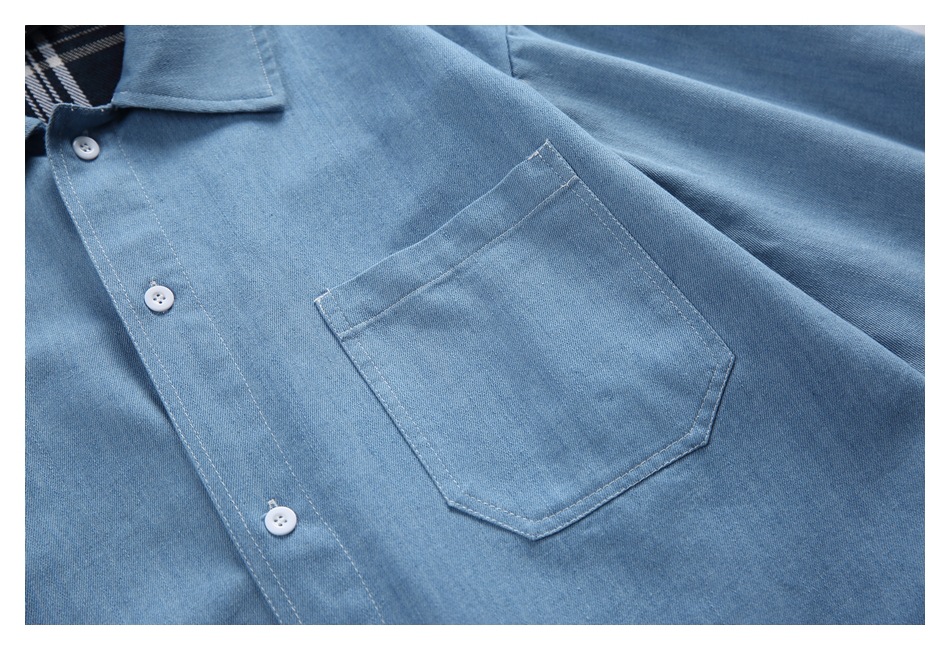 NotBrand国潮日系复古衬衫男士百搭休闲拼接格子长袖衬衣CS94114-阿里巴巴