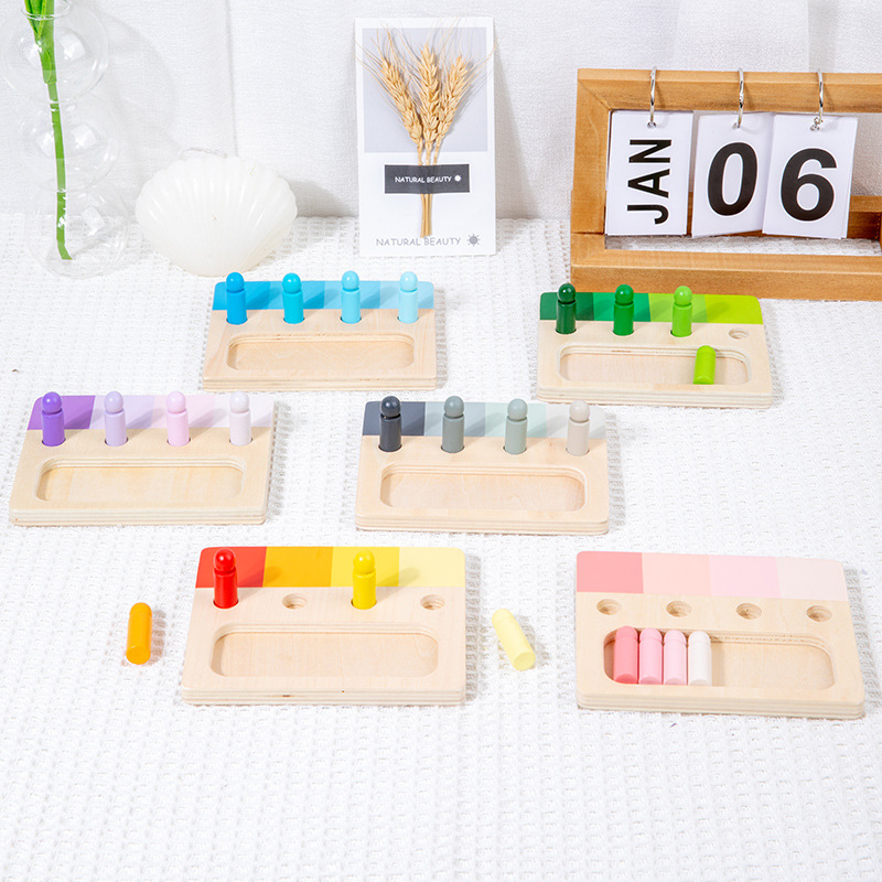 Montessori teaching aids, color wood inserts, color boards, color ...
