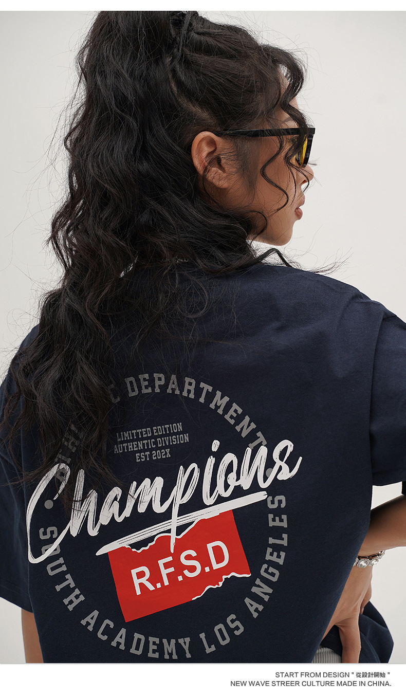 RFSD男装|美潮印花T恤2023春夏新品潮牌版型宽松230g纯棉短袖男女-阿里巴巴