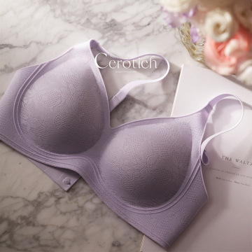 Cerotich小苍兰植绒条蕾丝软支撑内衣女士同款轻薄透气无痕文胸罩-阿里巴巴