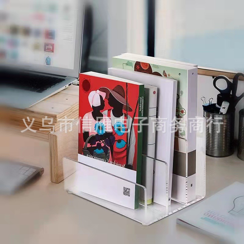 跨境现货文件架收纳架亚克力置物架3格桌面书籍办公室整理信封架-阿里巴巴