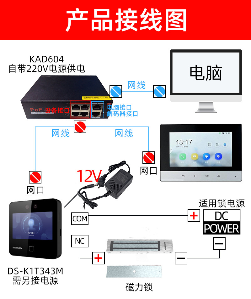 海康威视DS-K1T343M 4.3寸横屏触摸操作人脸指纹刷卡门禁一体机-阿里巴巴