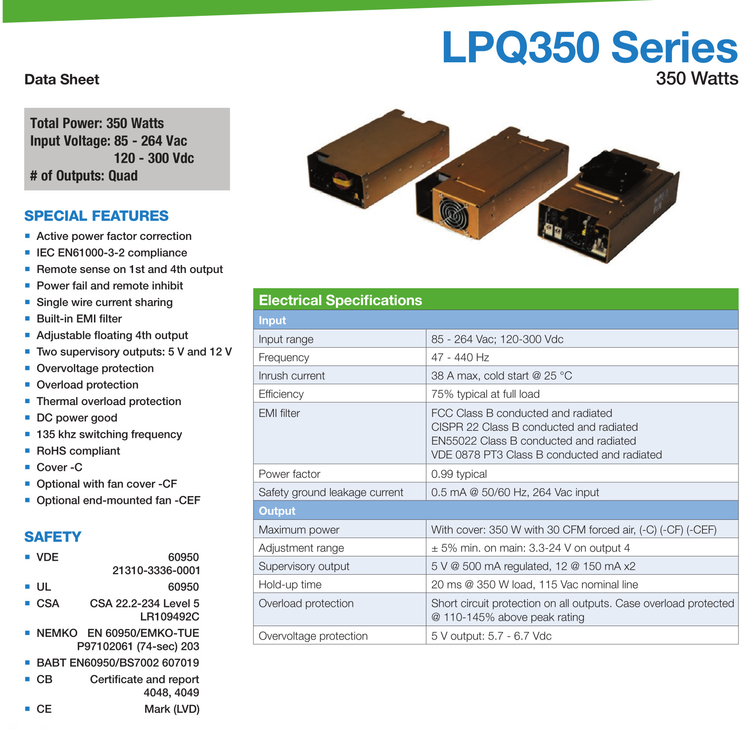 雅特生Artesyn Astec 350W开关电源 直流稳压电源 LPQ353-CF-阿里巴巴