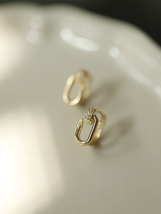 板上钉钉S925纯银镀14K金钉子造型耳钉 简约设计感ins耳环耳饰女-阿里巴巴