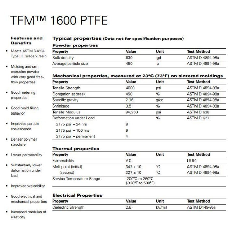 PTFE TFM 1600 3M 可焊接 烧结 压缩模塑 薄膜 衬里 阀门件密封件-阿里巴巴