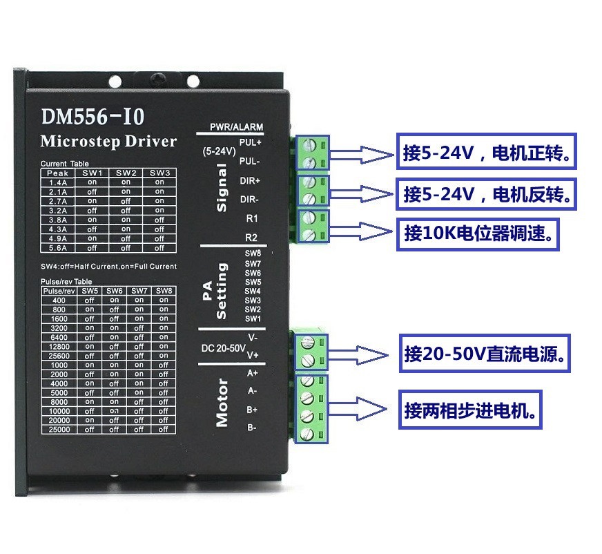 DM556-IO款 自发脉冲版 驱动控制集成一体板 无需外部控制器-阿里巴巴