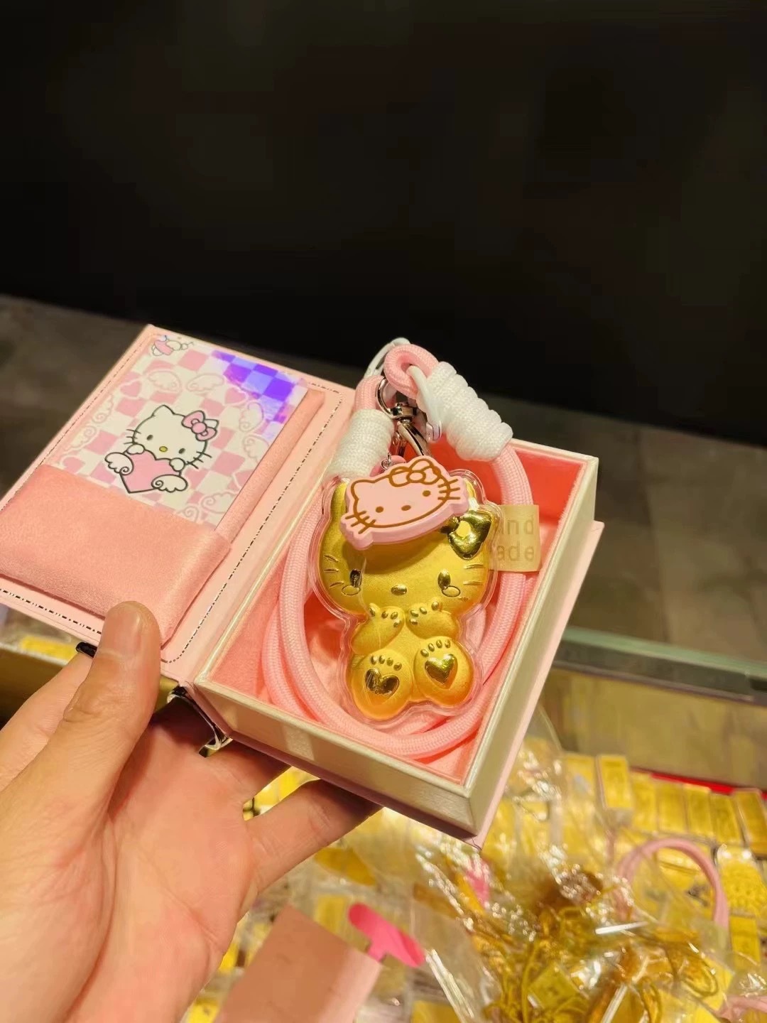 足金999凯蒂猫挂件礼品立体哈喽凯蒂手机挂饰钥匙扣批发送礼-阿里巴巴