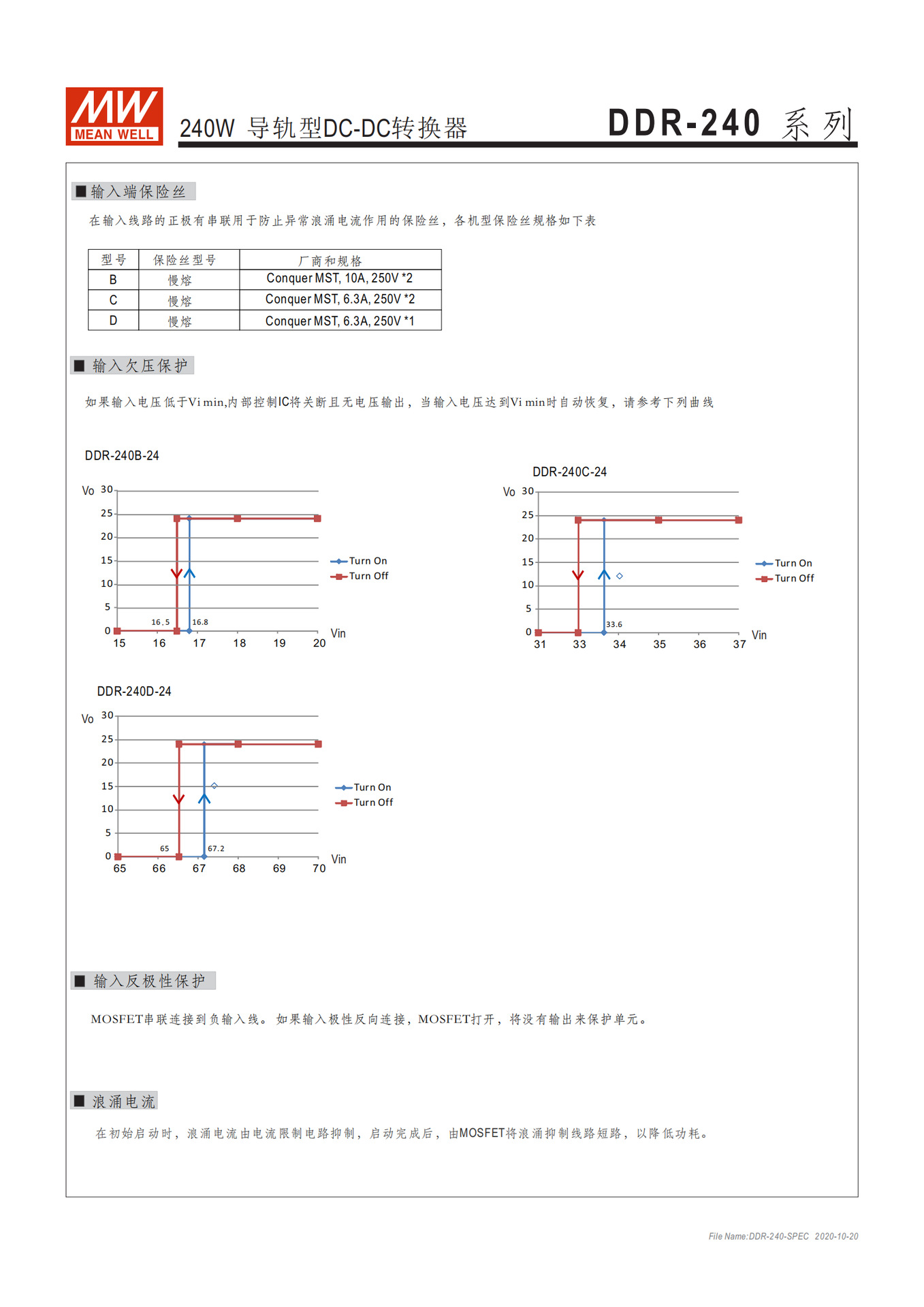 明纬DDR-240B/240C/240D240W直流转直流24V/48V导轨DC-DC开关电源-阿里巴巴