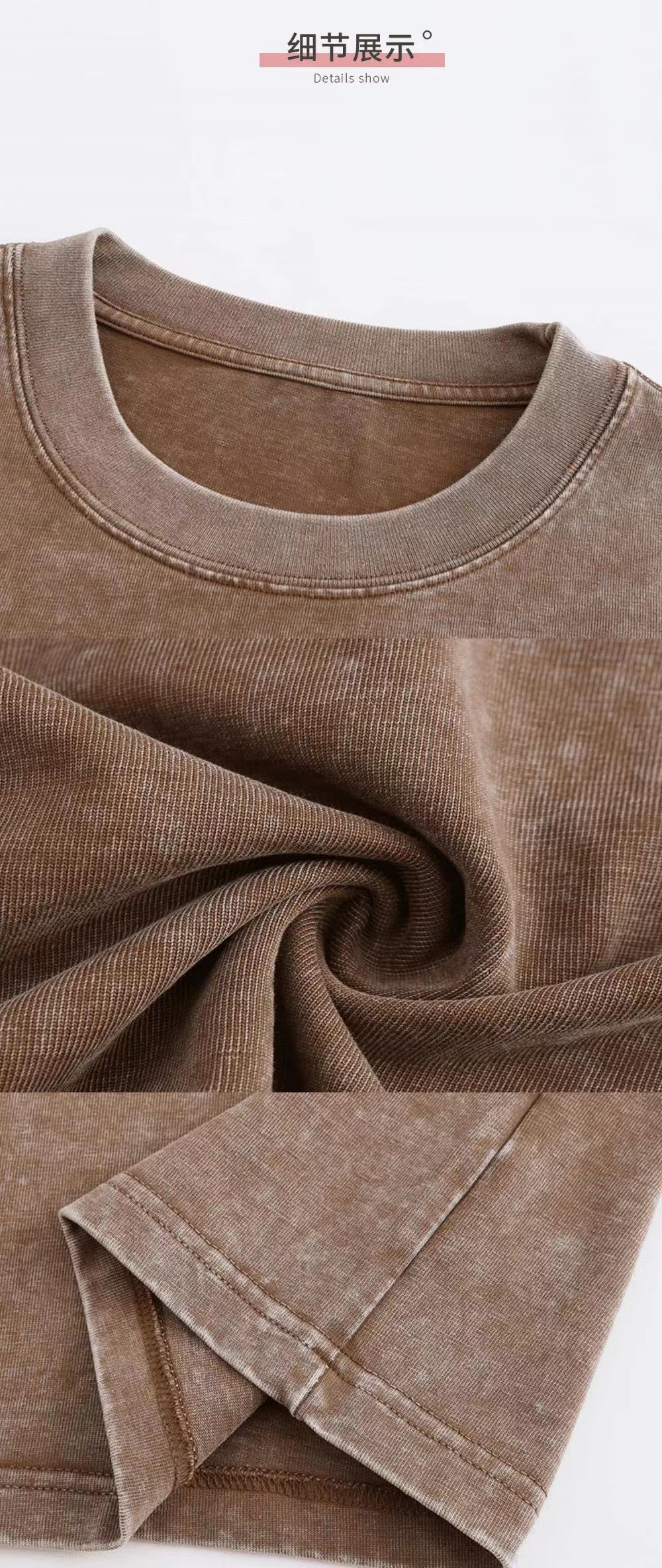 230g复古做旧蜡染纯棉美式T恤炒雪花水洗圆领短袖落肩美码T-shirt-阿里巴巴