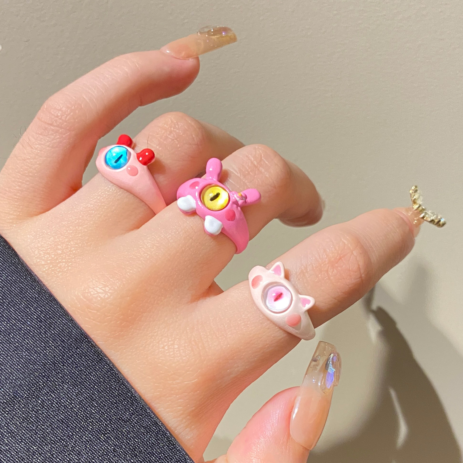 Wholesale Cute Cartoon Monster Finger Ring for Women with Cardio People ...