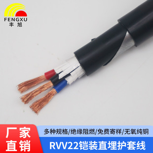 丰旭国标纯铜铠装2芯电源线绝缘zrc-rvv4/6平方户外护套软线缆-阿里巴巴