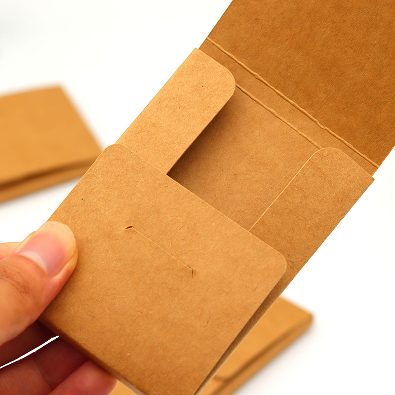 400g牛皮纸7*10cm信封盒子可烫金可定logo小礼品包装盒带插口-阿里巴巴