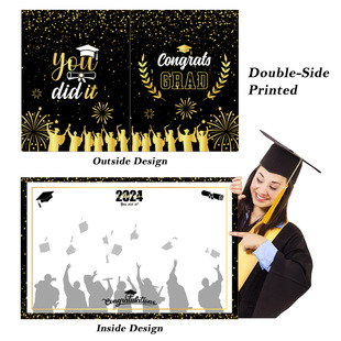 跨境毕业季主题GRAD派对聚会毕业博士帽签名贺卡卡片趣味拍照道具-阿里巴巴