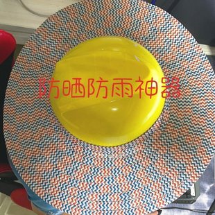 工地专用安全帽草帽帽檐工人防晒超级大号无顶遮阳帽防晒神器夏季-阿里巴巴