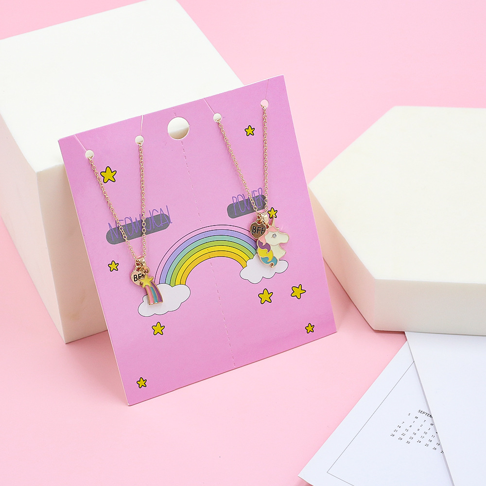 速卖通热卖BFF儿童饰品独角兽五角星好朋友best friends项链-阿里巴巴
