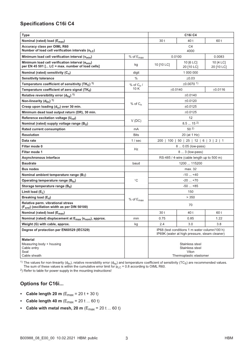 德国HBM数字传感器C16iC3/40t高精度数字柱式传感器C16iC3/60t-阿里巴巴