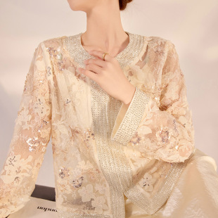 春夏新款高端珠绣设计上衣国风新中式百搭钉珠蕾丝外套ZX款 N3067-阿里巴巴