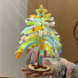 圣诞节扭扭棒烟花圣诞树发光圣诞小夜灯氛围感摆件手工diy材料包-阿里巴巴