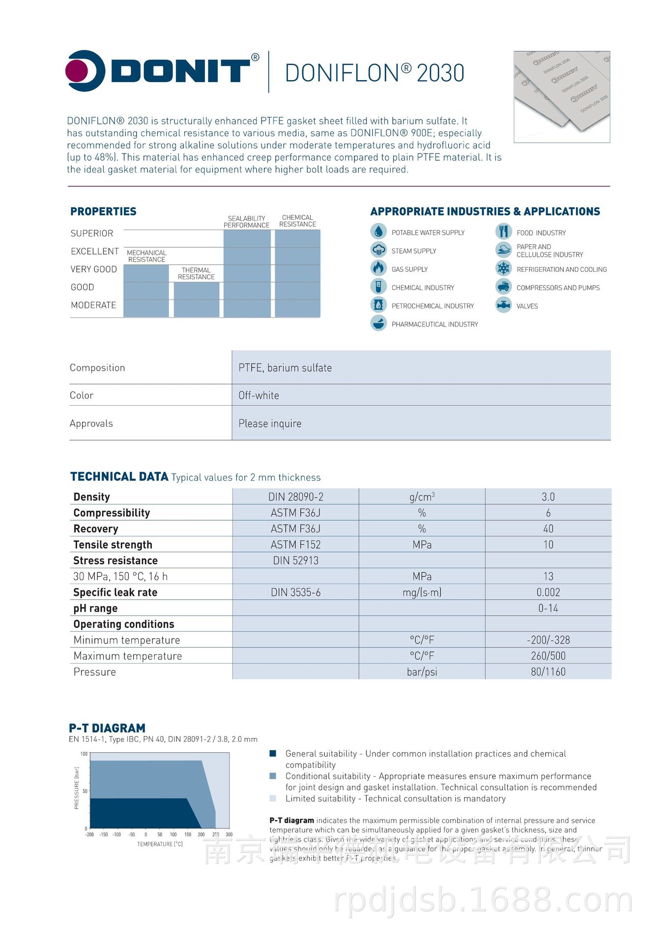 密封件加工批发密封垫 欧洲DONIT DONIFLON 2030无石棉密封板材-阿里巴巴